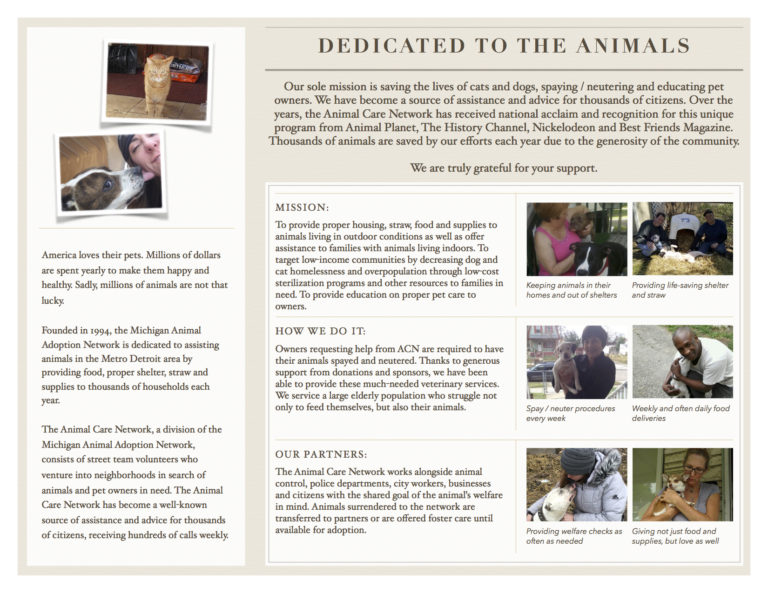 Brochure » Michigan Animal Adoption Network